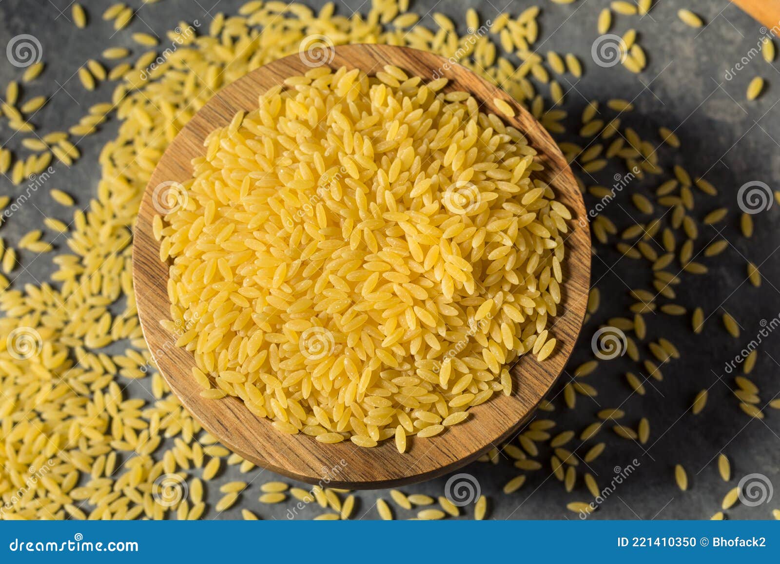 Raw Organic Dry Orzo Pasta stock photo. Image of cooking - 221410350