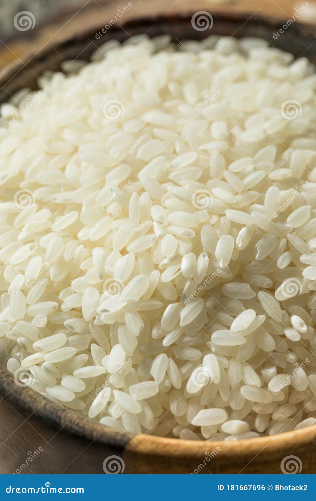 Raw Organic Dry White Rice stock photo. Image of long - 181667696