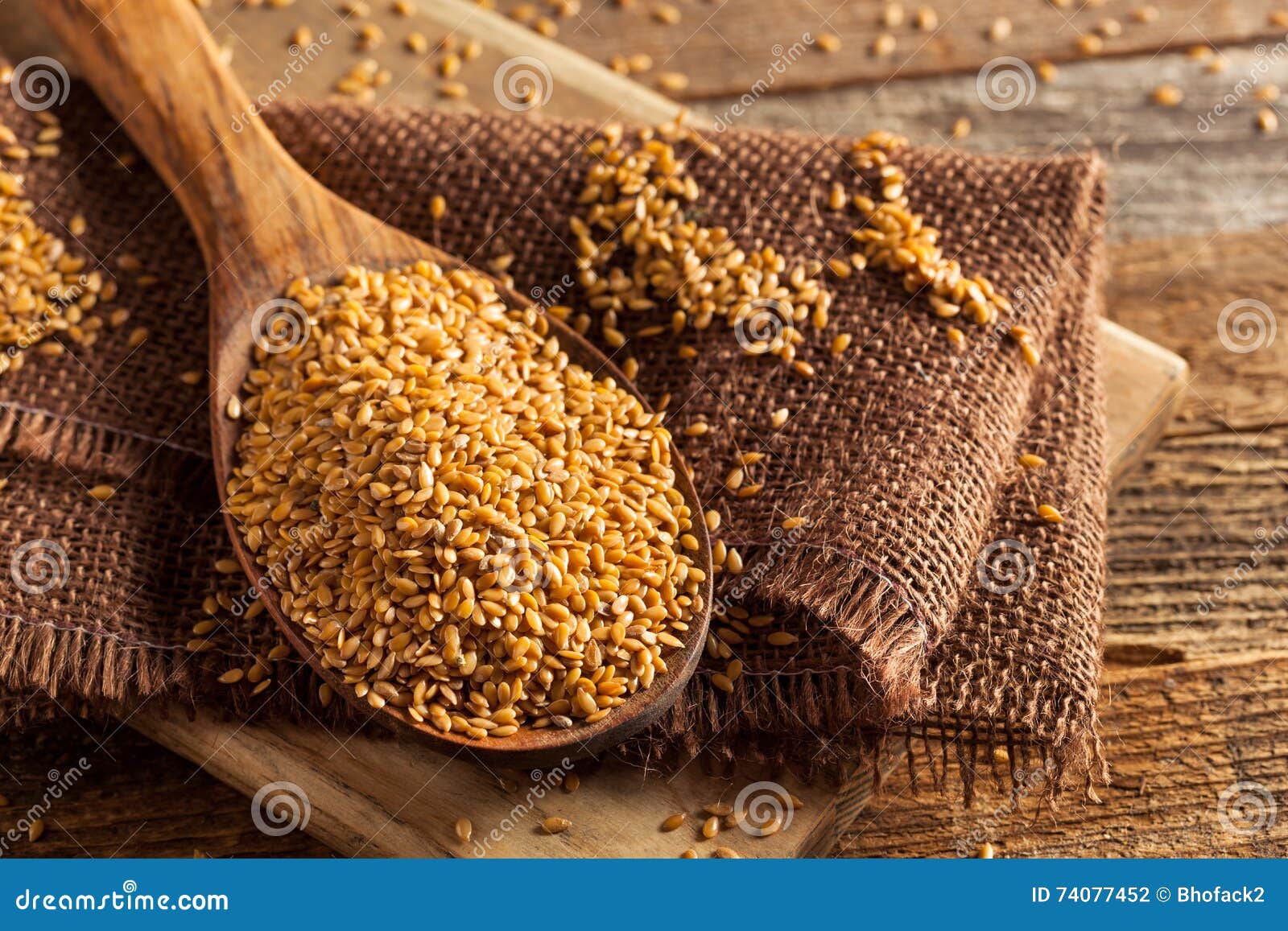 Raw Organic Golden Flax Seeds Stock Photo - Image of flaxseed, diet ...
