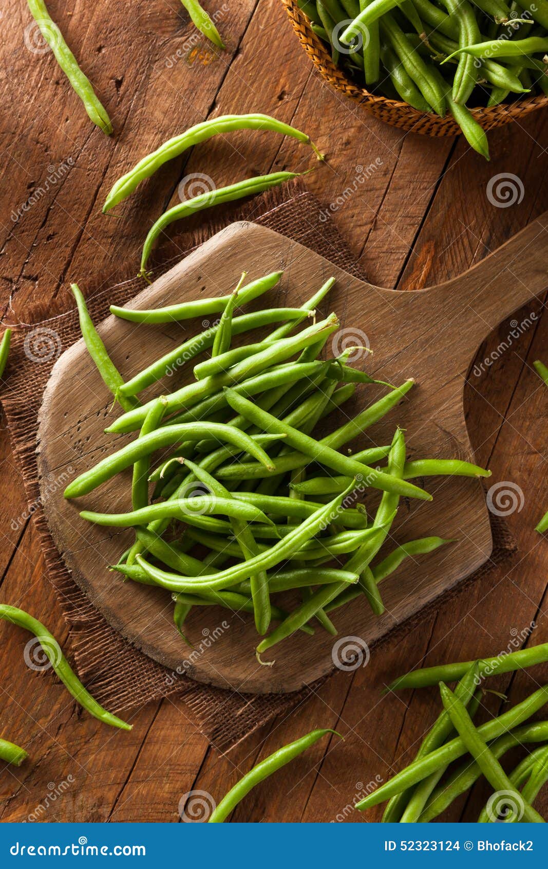 Raw Organic Green Beans stock photo. Image of freshness - 52323124