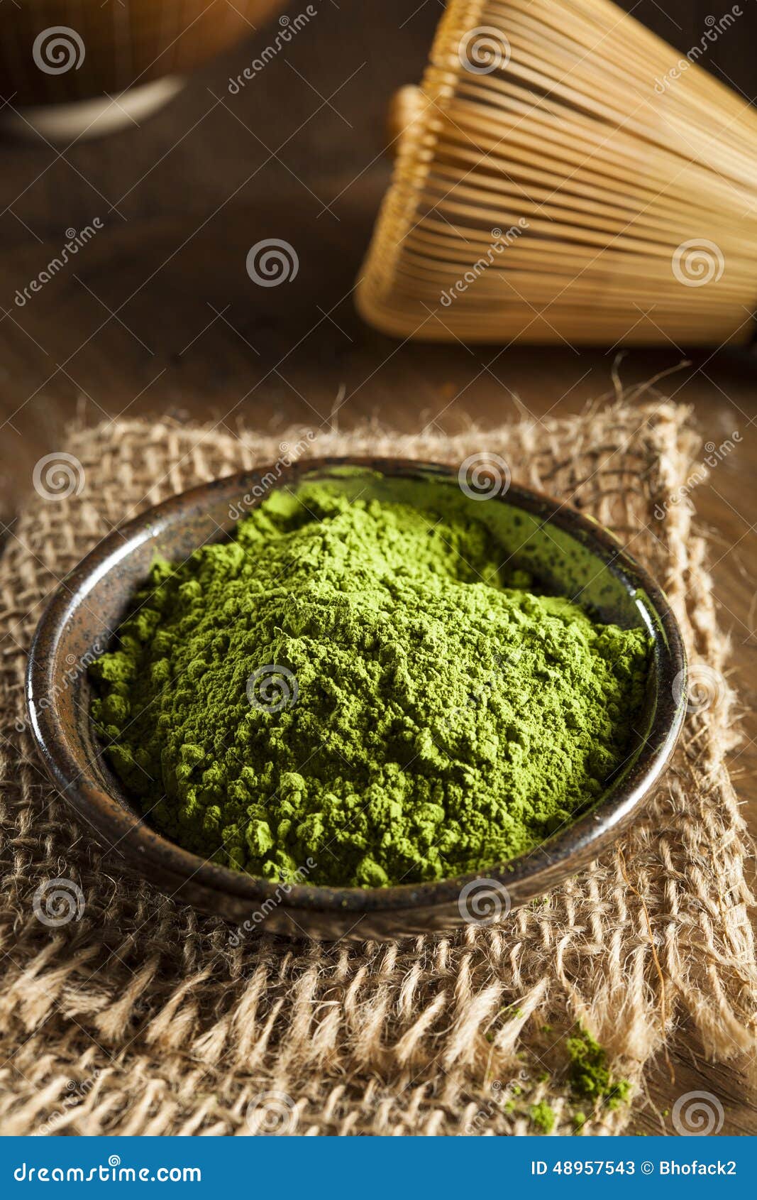 Raw Organic Green Matcha Tea Stock Image - Image of ingredient ...