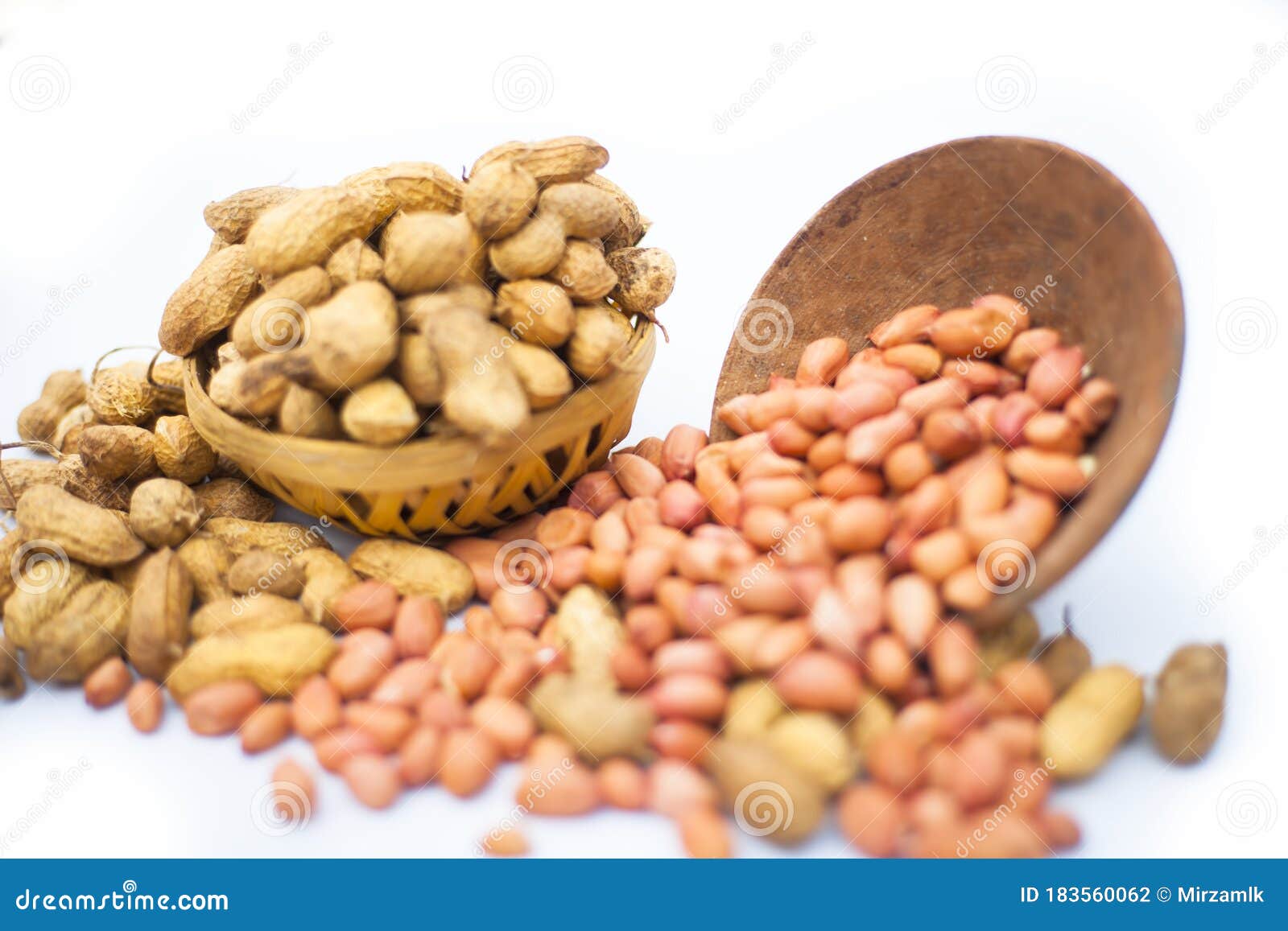 Raw Organic Groundnut or Peanuts Isolated on White with Raw Peanuts in ...