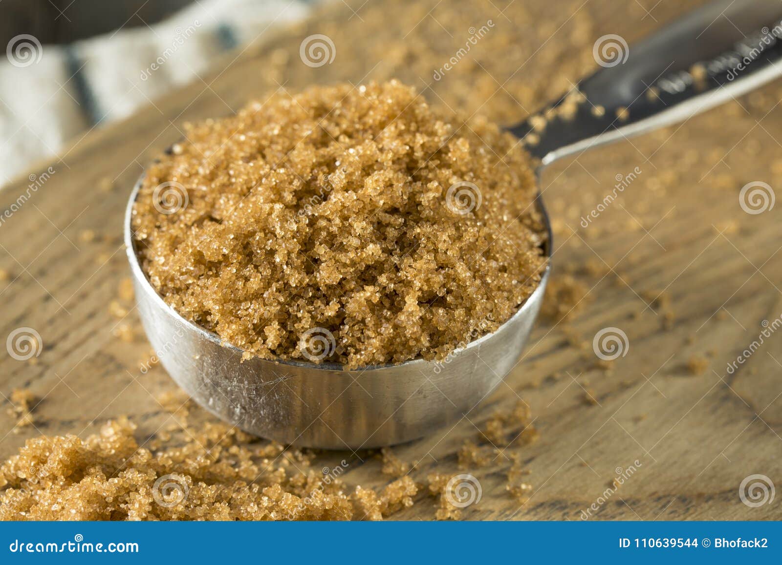 Raw Organic Light Brown Sugar Stock Photo - Image of pure, spoon: 110639544