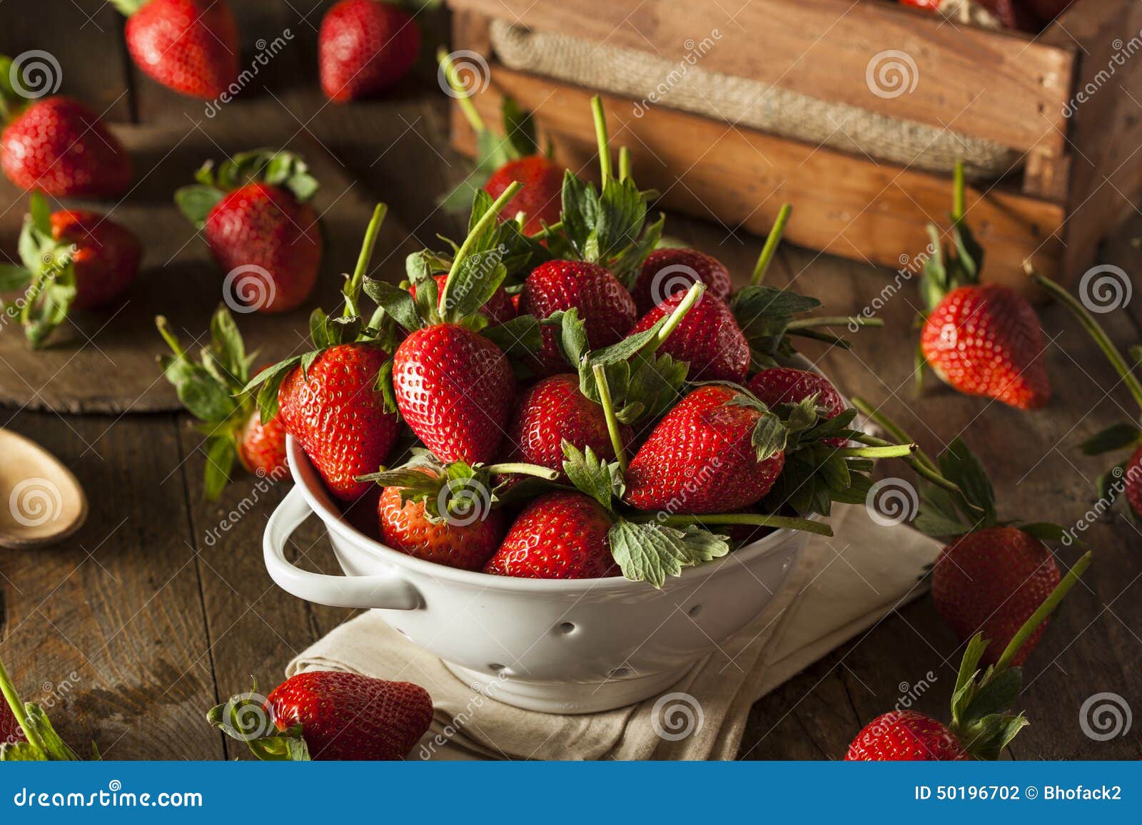 Raw Organic Long Stem Strawberries Stock Photo - Image of closeup ...