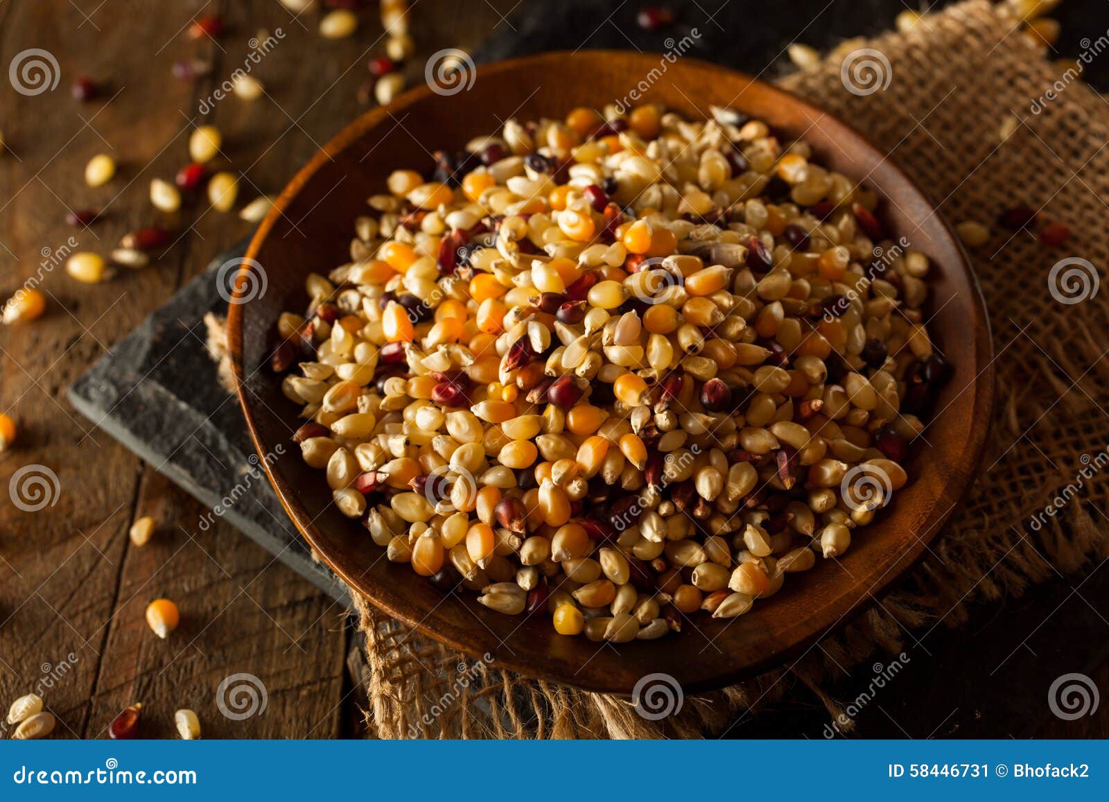 Raw Organic Multi Colored Calico Popcorn Stock Image - Image of ...