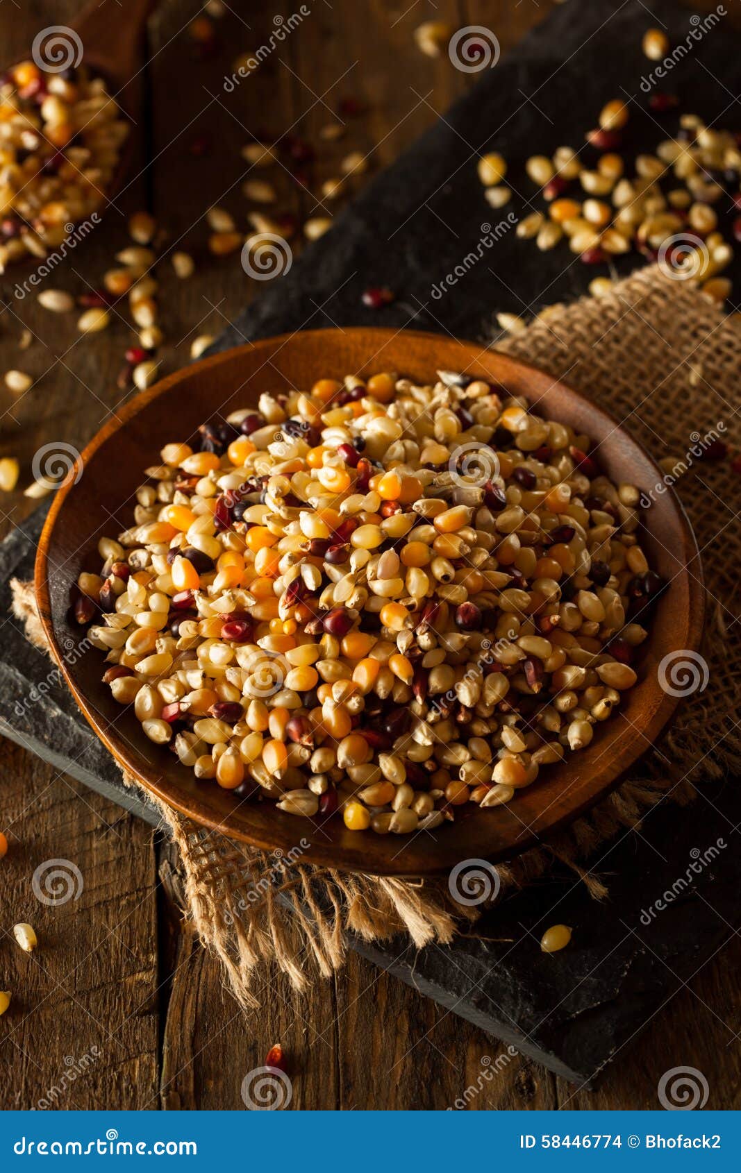 Raw Organic Multi Colored Calico Popcorn Stock Photo - Image of ...