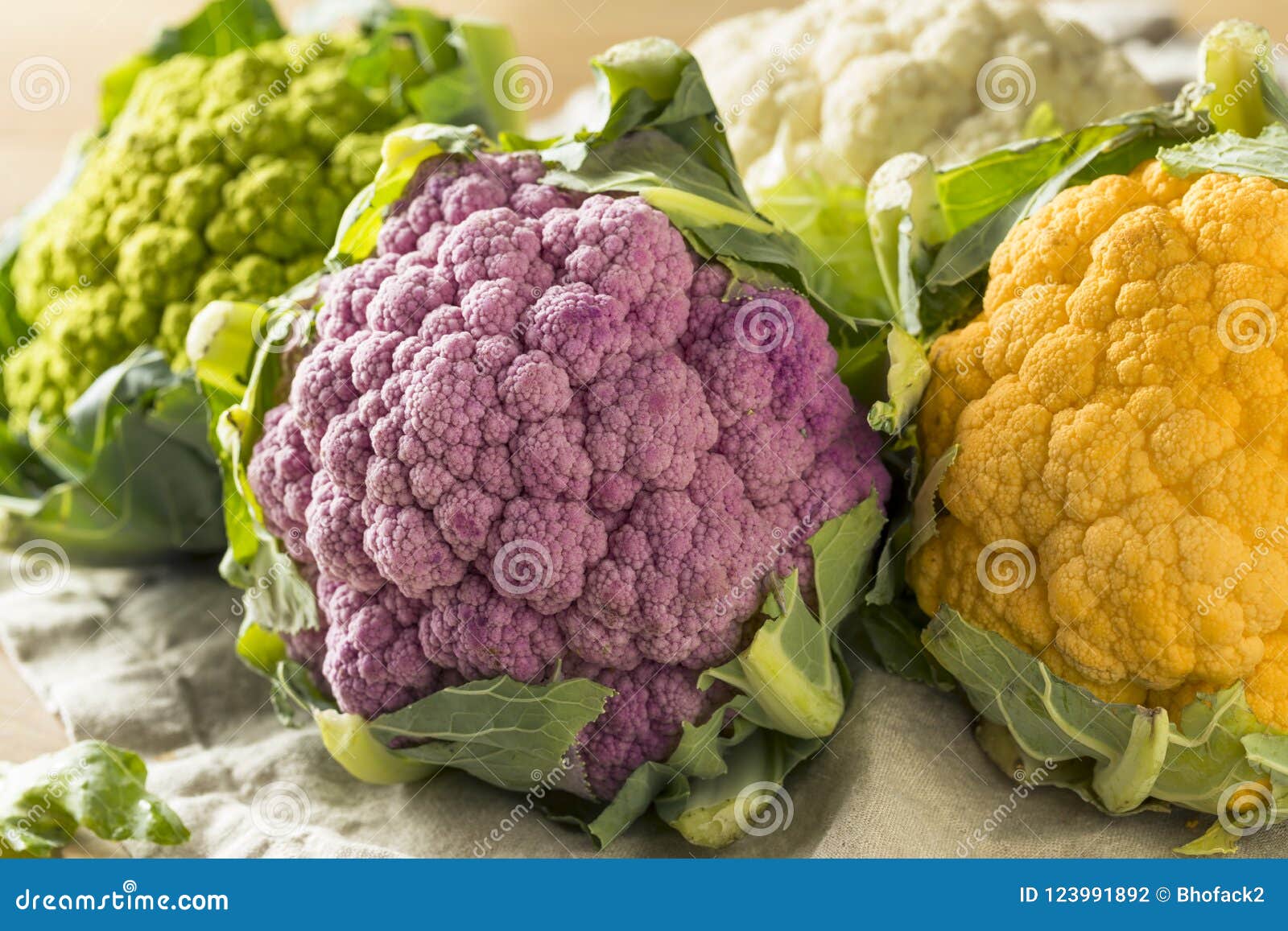 Raw Organic Multi Colored Cauliflower Stock Photo - Image of fresh ...