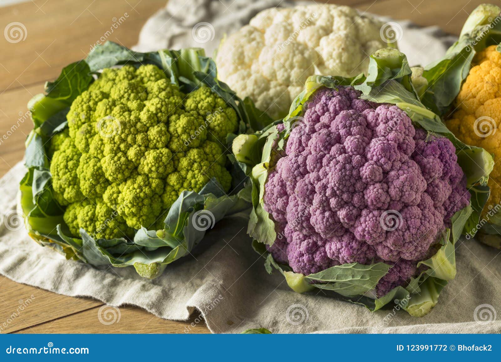 Raw Organic Multi Colored Cauliflower Stock Photo - Image of head ...