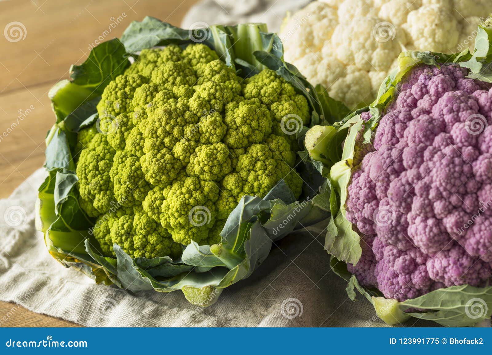 Raw Organic Multi Colored Cauliflower Stock Image - Image of broccoli ...