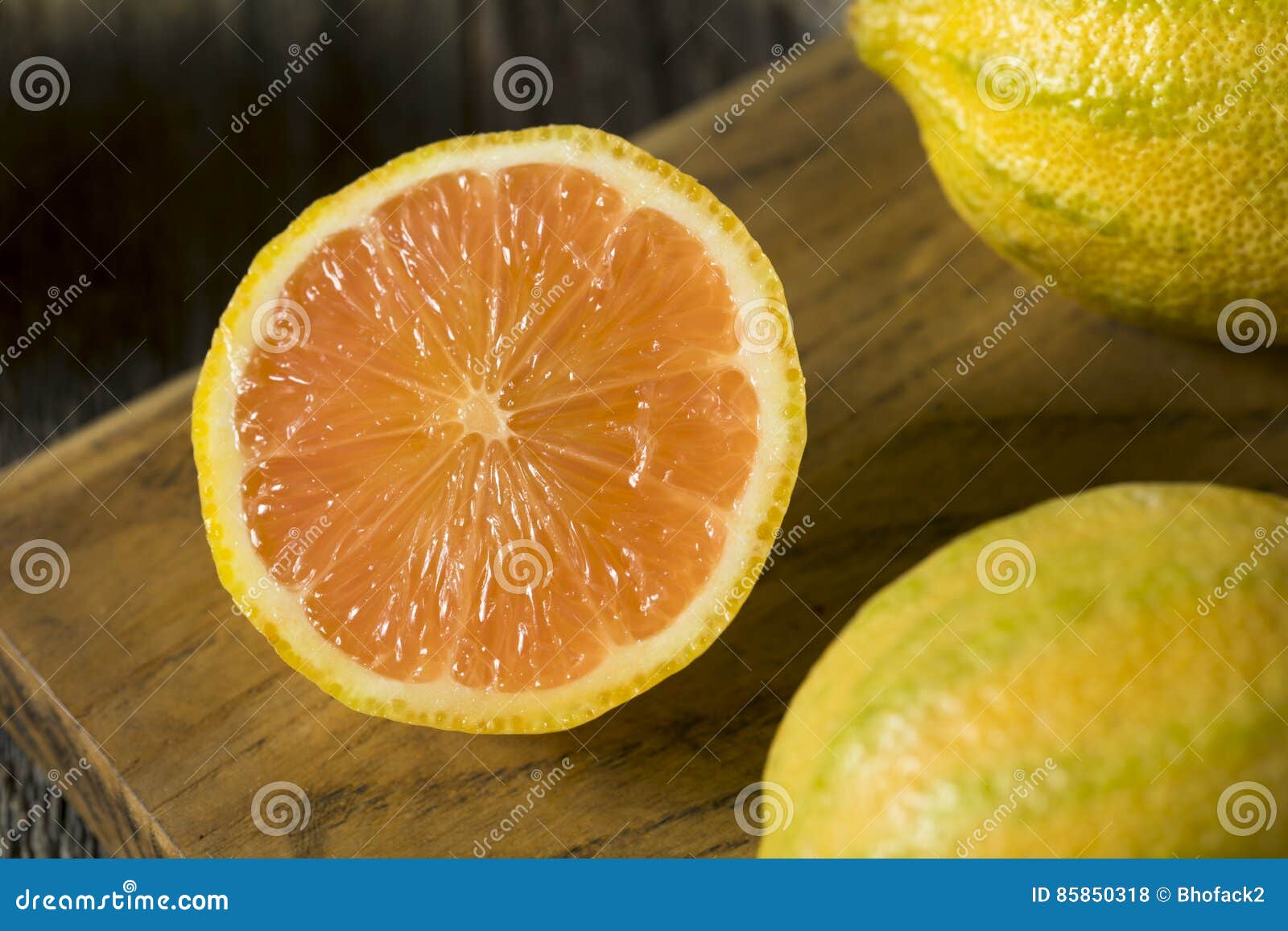 Raw Organic Pink Lemons stock photo. Image of green, orange - 85850318
