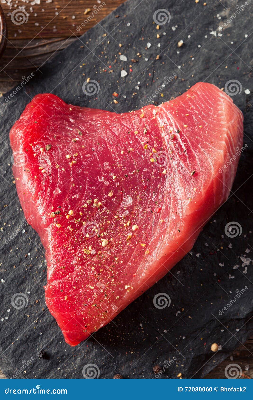 Raw Organic Pink Tuna Steak Stock Photo - Image of cooking, oriental ...