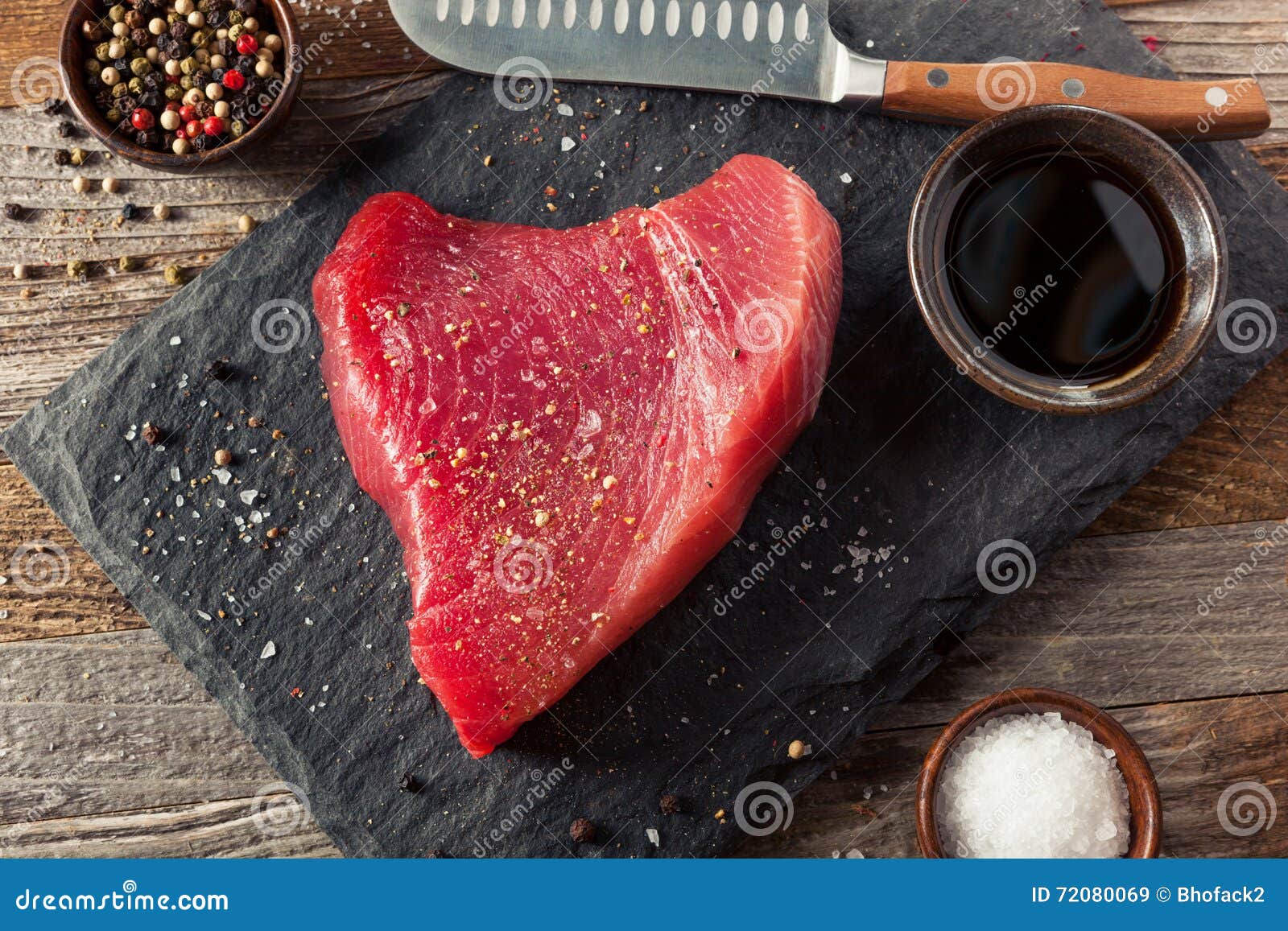 Raw Organic Pink Tuna Steak Stock Image - Image of japanese, delicious ...