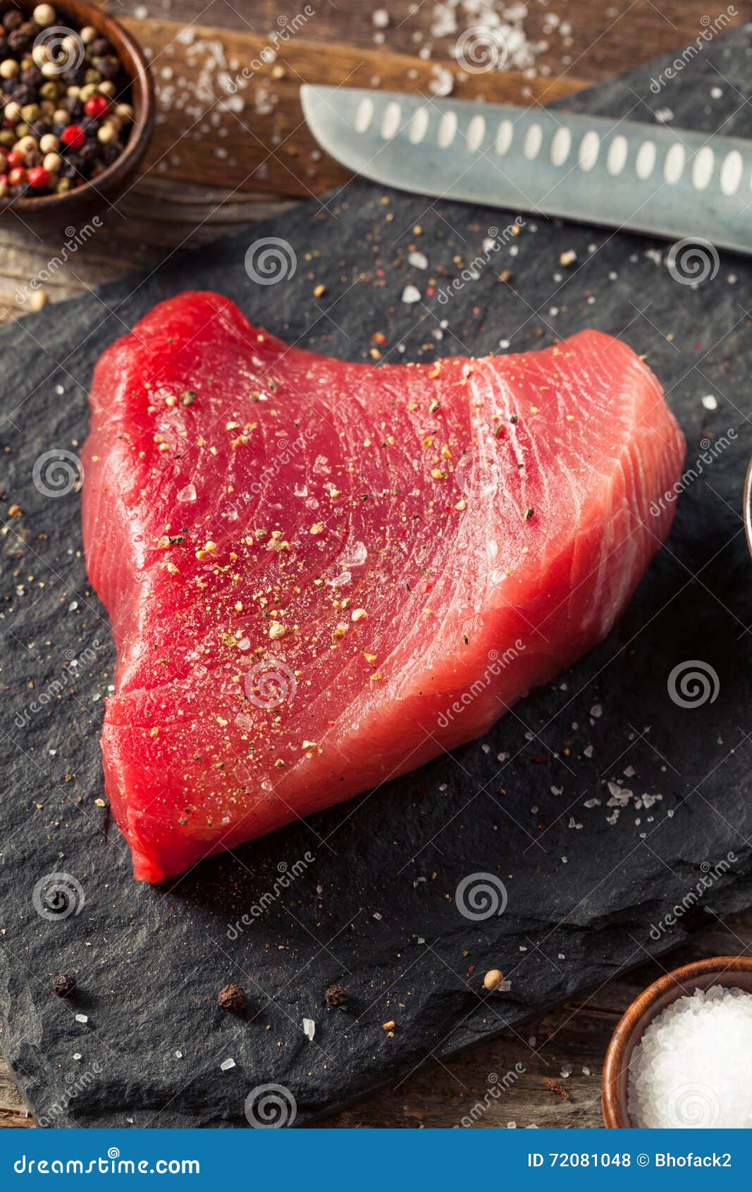 Raw Organic Pink Tuna Steak Stock Photo - Image of pink, meat: 72081048