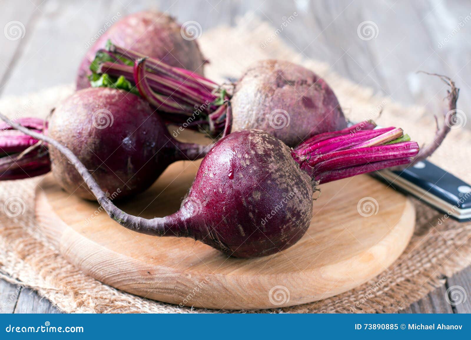 Raw Organic Red Beets on Wooden Table Stock Image - Image of healthy ...