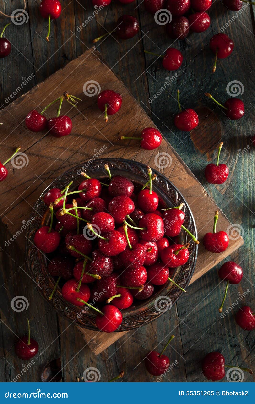 Raw Organic Red Cherries stock image. Image of juice - 55351205