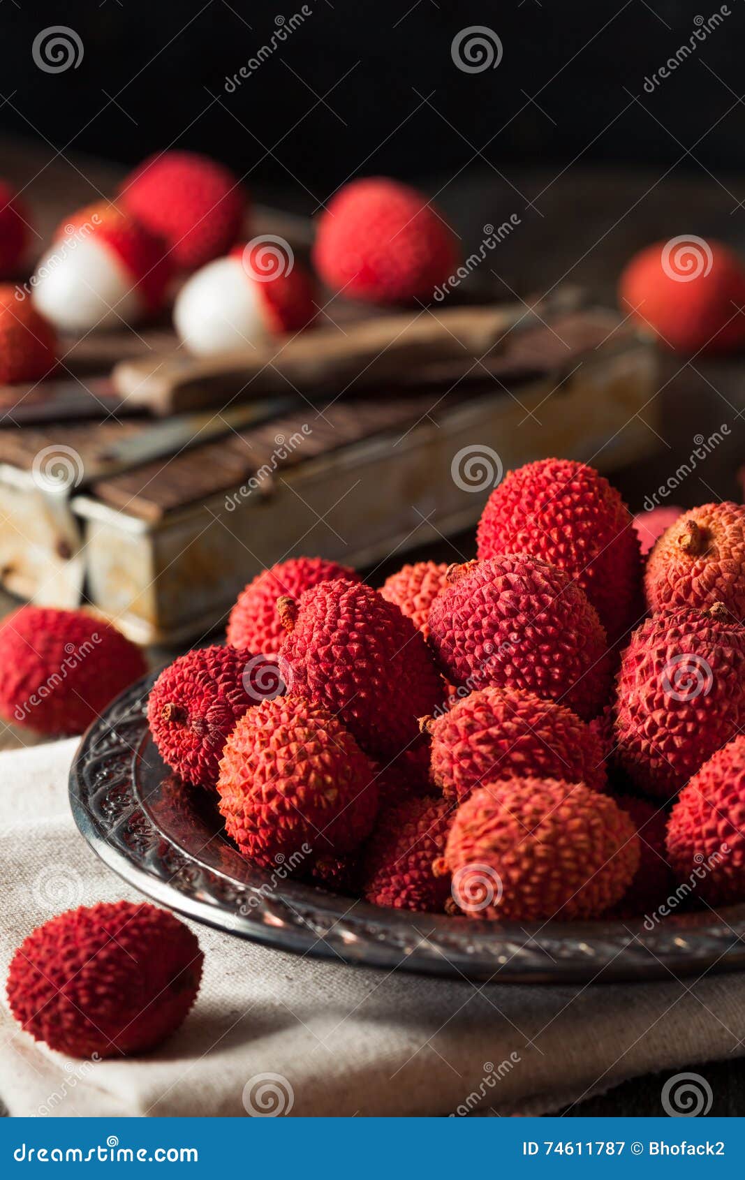 Raw Organic Red Lychee Berries Stock Image - Image of brown, lichi ...