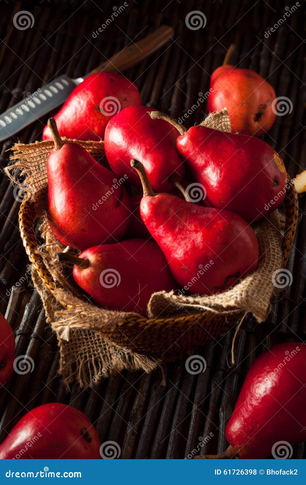Raw Organic Red Pears stock photo. Image of healthy, fruity - 61726398