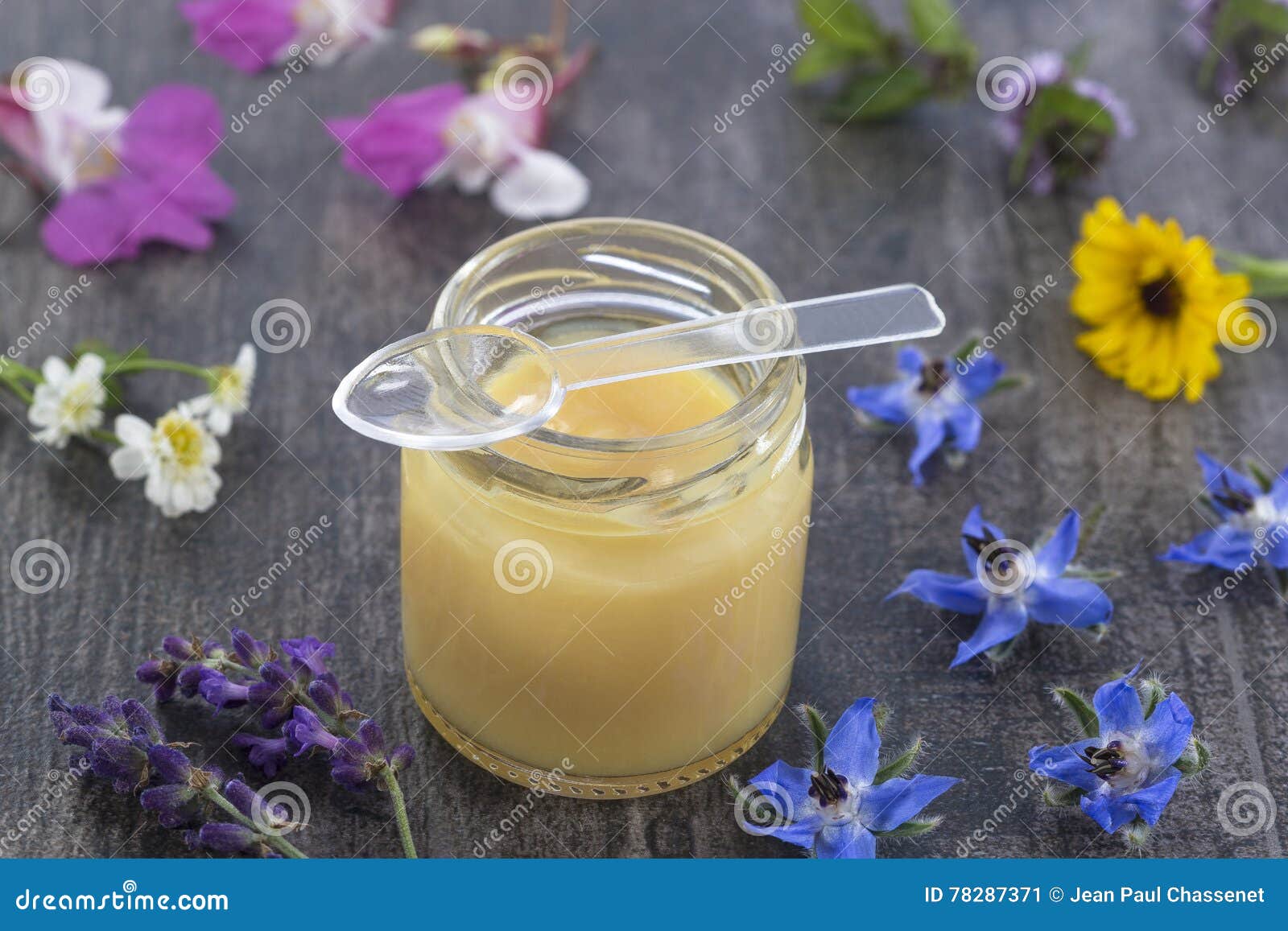 Raw Organic Royal Jelly in a Small Bottle Stock Image - Image of ...