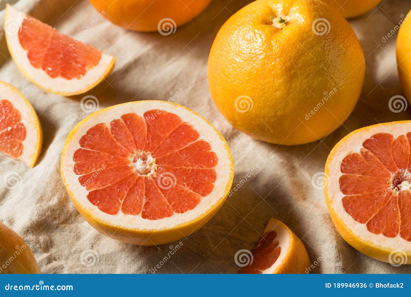 Raw Organic Ruby Red Grapefruit Stock Photo - Image of yellow ...