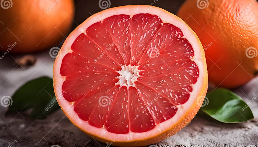 Raw Organic Ruby Red Grapefruit Ready To Eat Stock Illustration ...