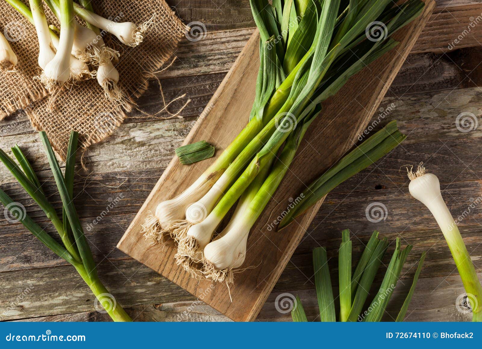Raw Organic Spring Garlic stock photo. Image of nutrition - 72674110