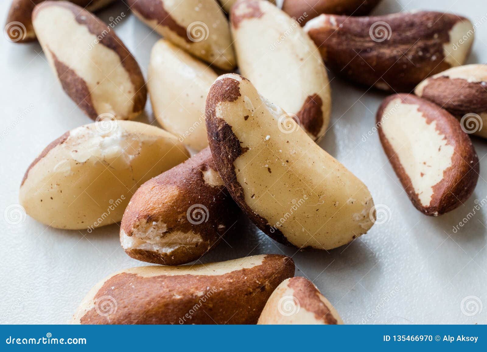 Raw Organic Stack of Brazil Nuts without Shell Stock Photo - Image of ...