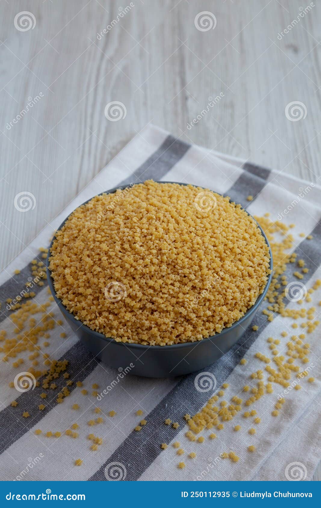 Raw Organic Stelline Pasta in a Bowl, Side View. Copy Space Stock Image ...