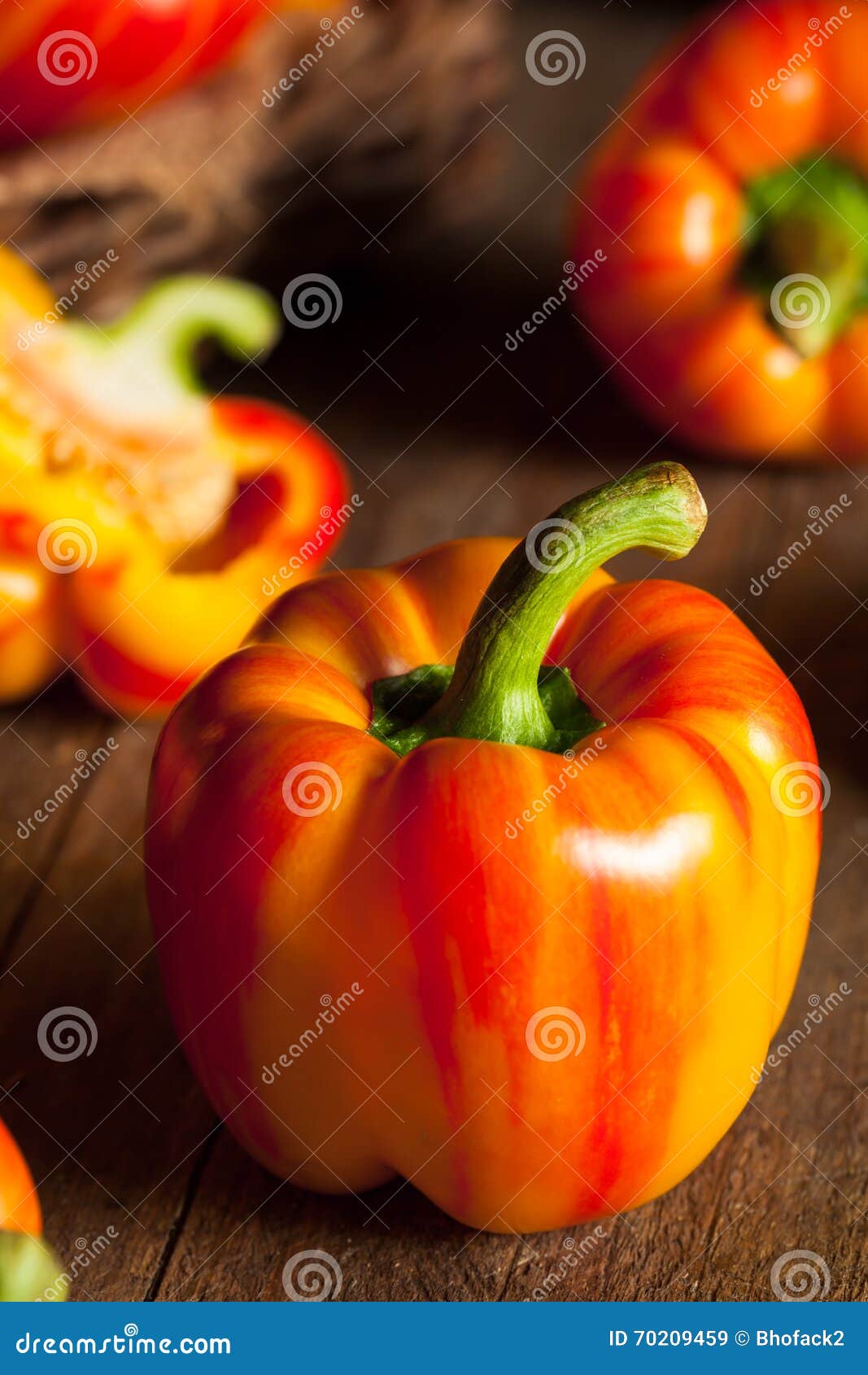 Raw Organic Striped Red Bell Pepper Stock Image - Image of fresh, spice ...