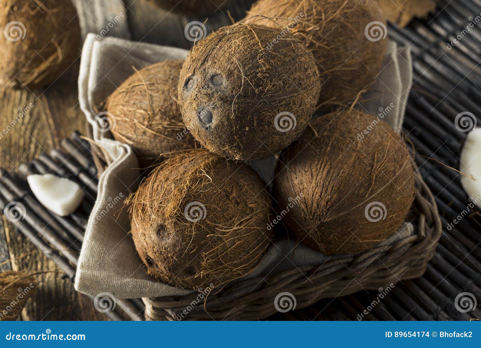 Raw Organic Tropical Brown Coconuts Stock Photo - Image of palm ...