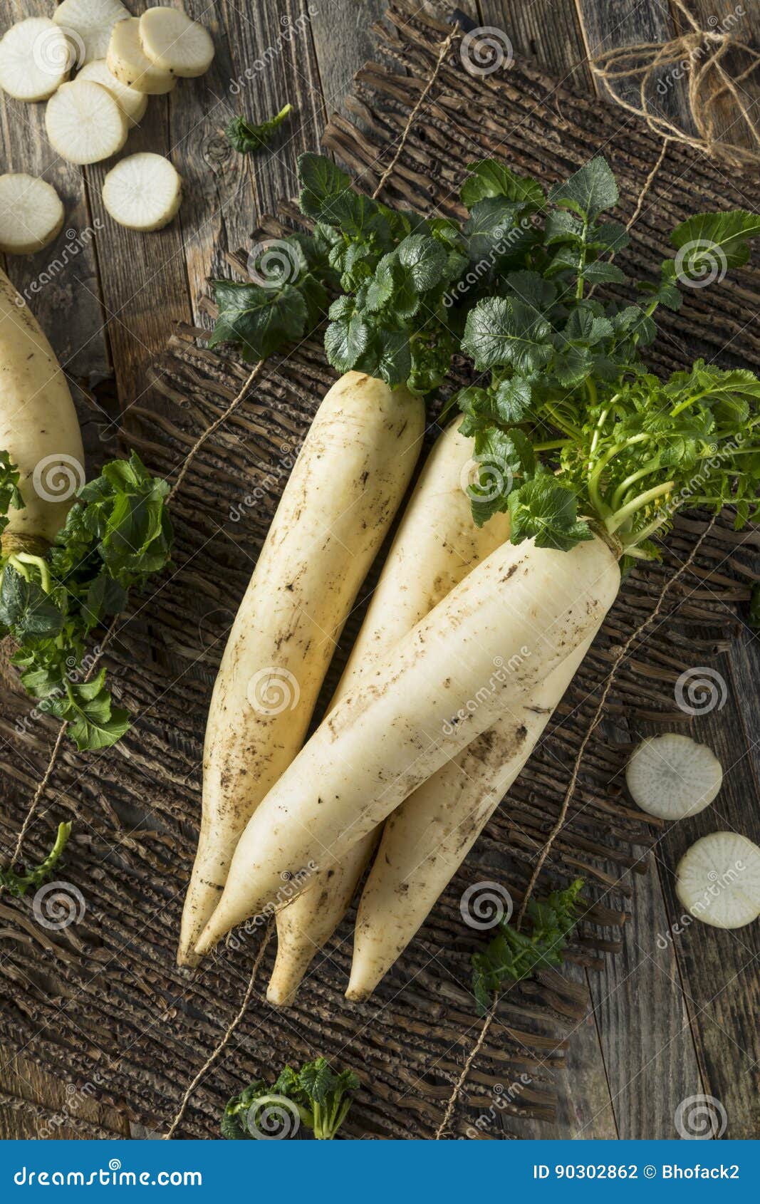 Raw Organic White Daikon stock photo. Image of leaf, agriculture - 90302862