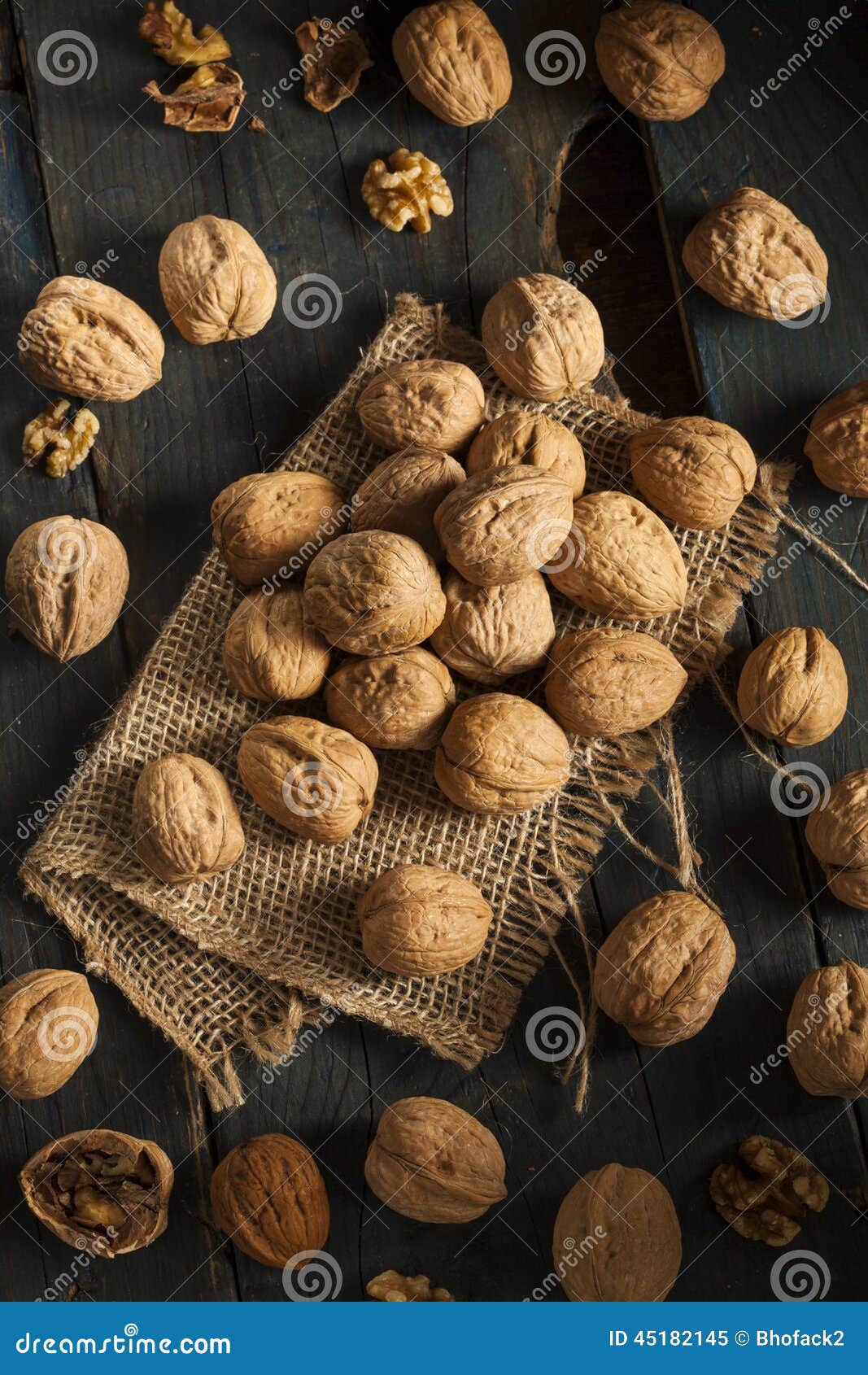 Raw Organic Whole Walnuts stock image. Image of hard - 45182145