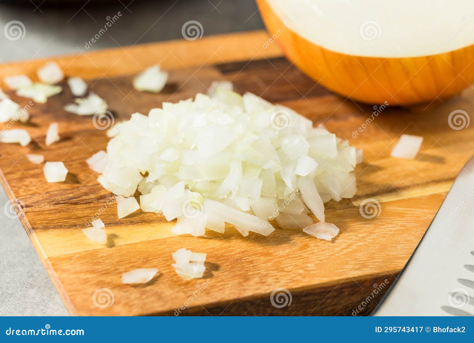 Raw Organic Yellow Diced Onions Stock Image - Image of vegan, sliced ...