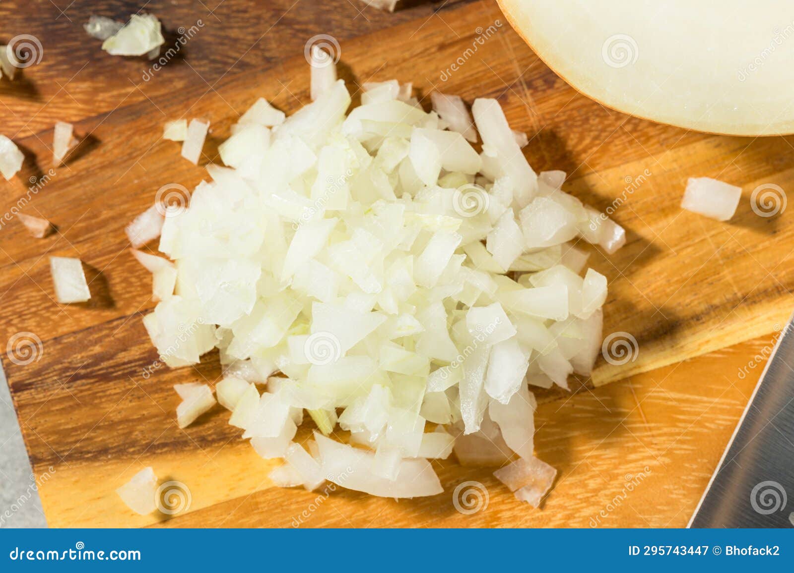 Raw Organic Yellow Diced Onions Stock Image - Image of white, peel ...