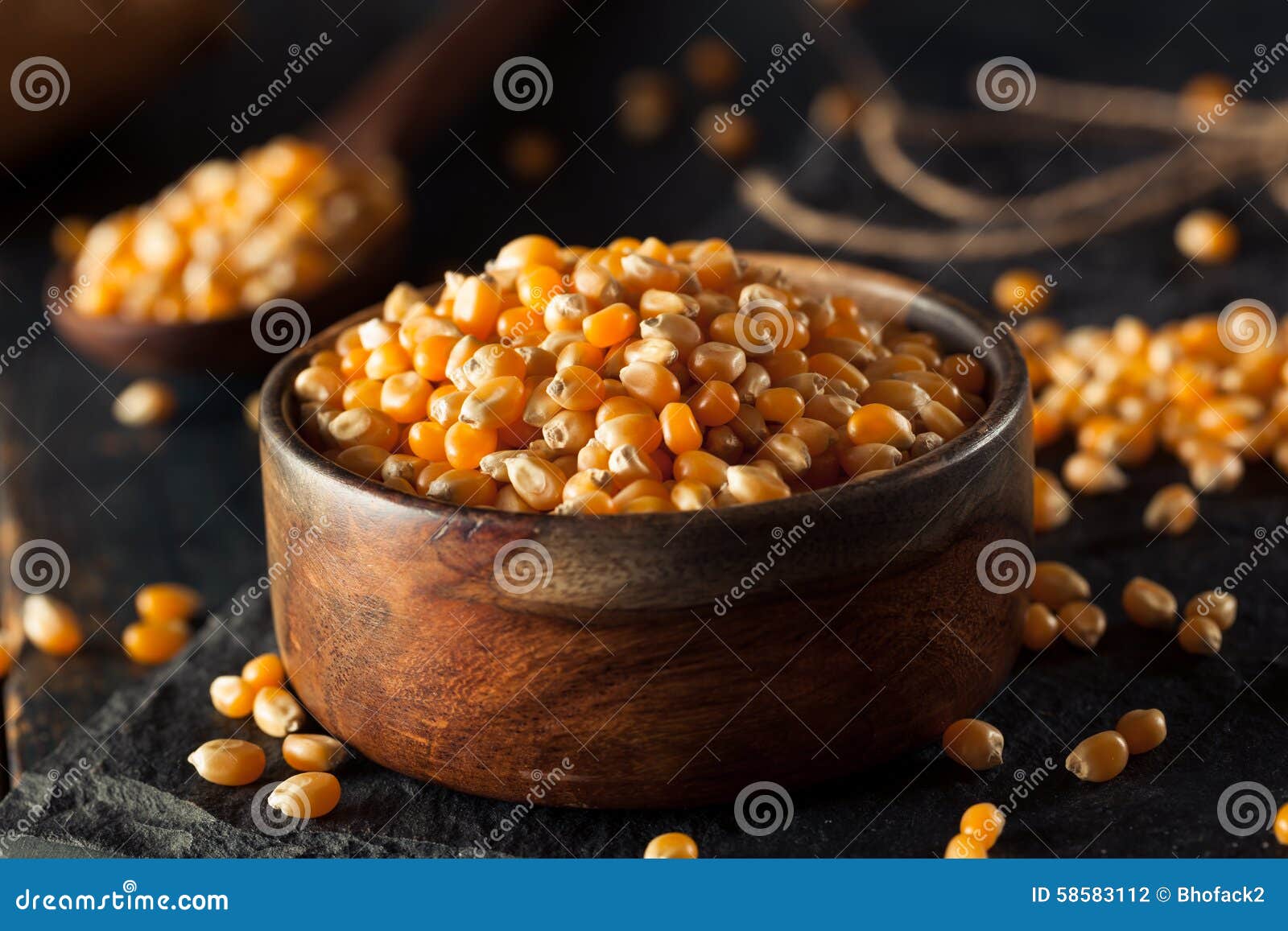 Raw Organic Yellow Popcorn stock photo. Image of natural - 58583112