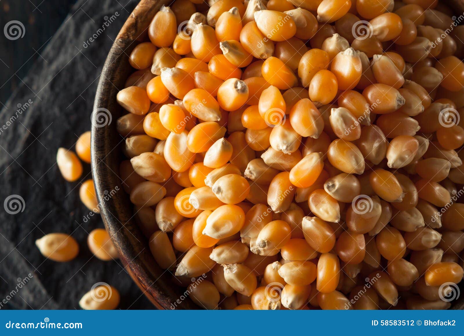 Raw Organic Yellow Popcorn stock photo. Image of hard - 58583512