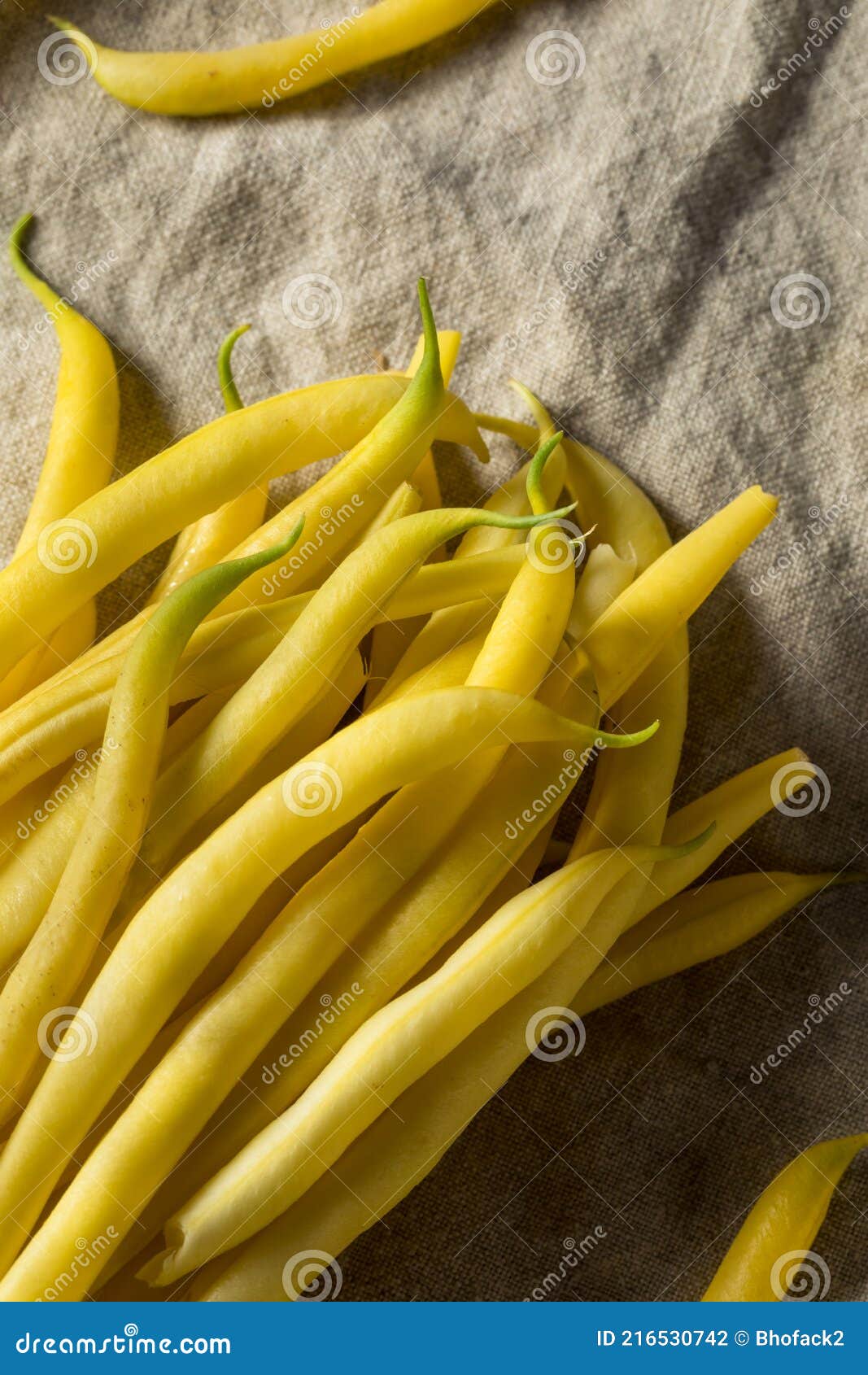 Raw Organic Yellow String Beans Stock Photo - Image of background ...