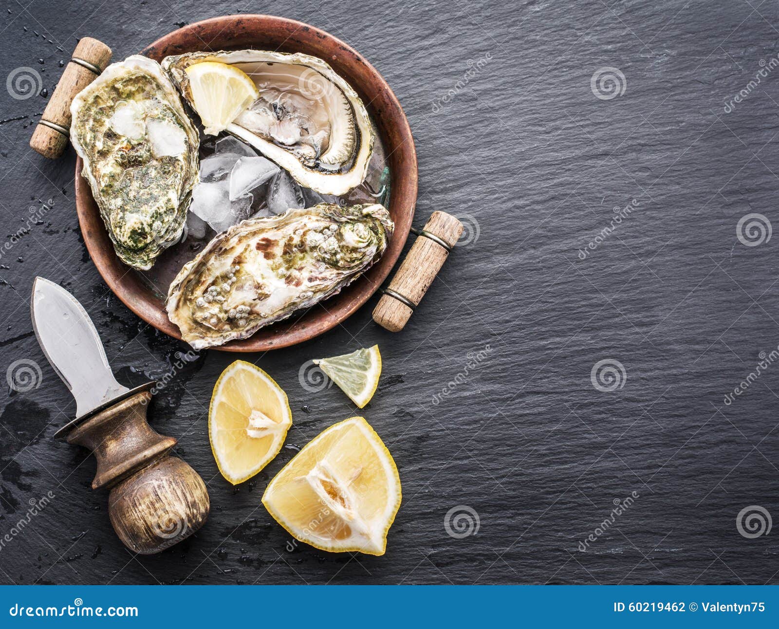 Raw oysters. stock photo. Image of open, food, organic - 60219462