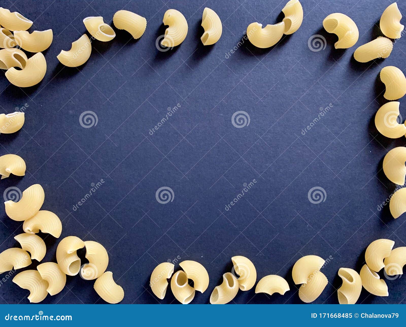 Raw Pasta on Black Background Texture Stock Image - Image of board ...