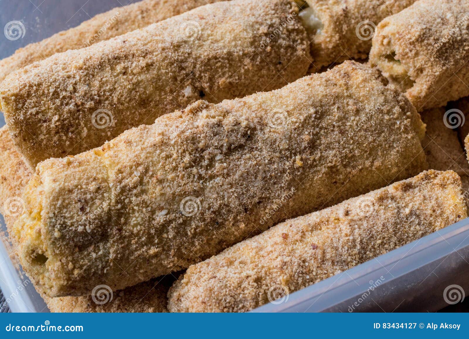 Raw Pastry with Breadcrumbs / Chinese Egg Rolls Stock Image - Image of ...