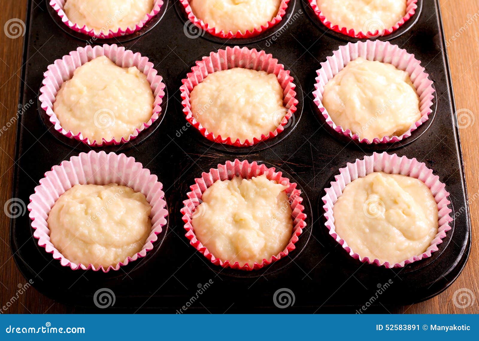 Raw pastry stock image. Image of paper, muffins, baking - 52583891