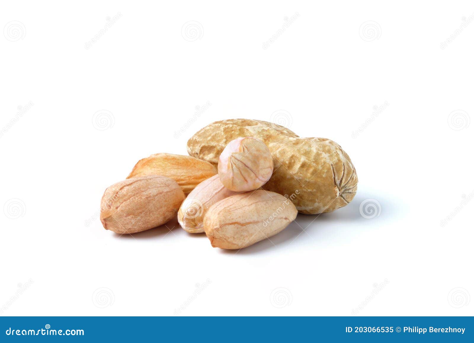 Raw Peanuts Isolated on White. Heap of Groundnuts in a Nutshell Stock ...