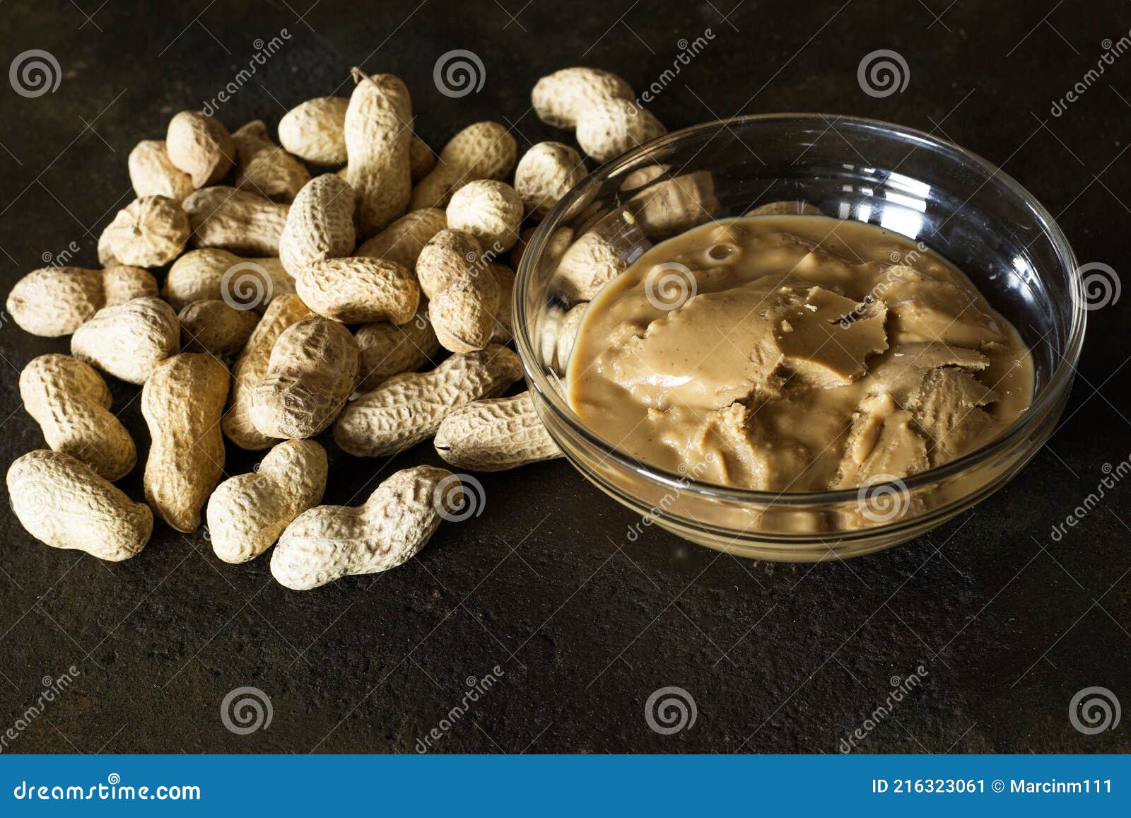 Peanuts with peanut butter stock image. Image of diet - 216323061