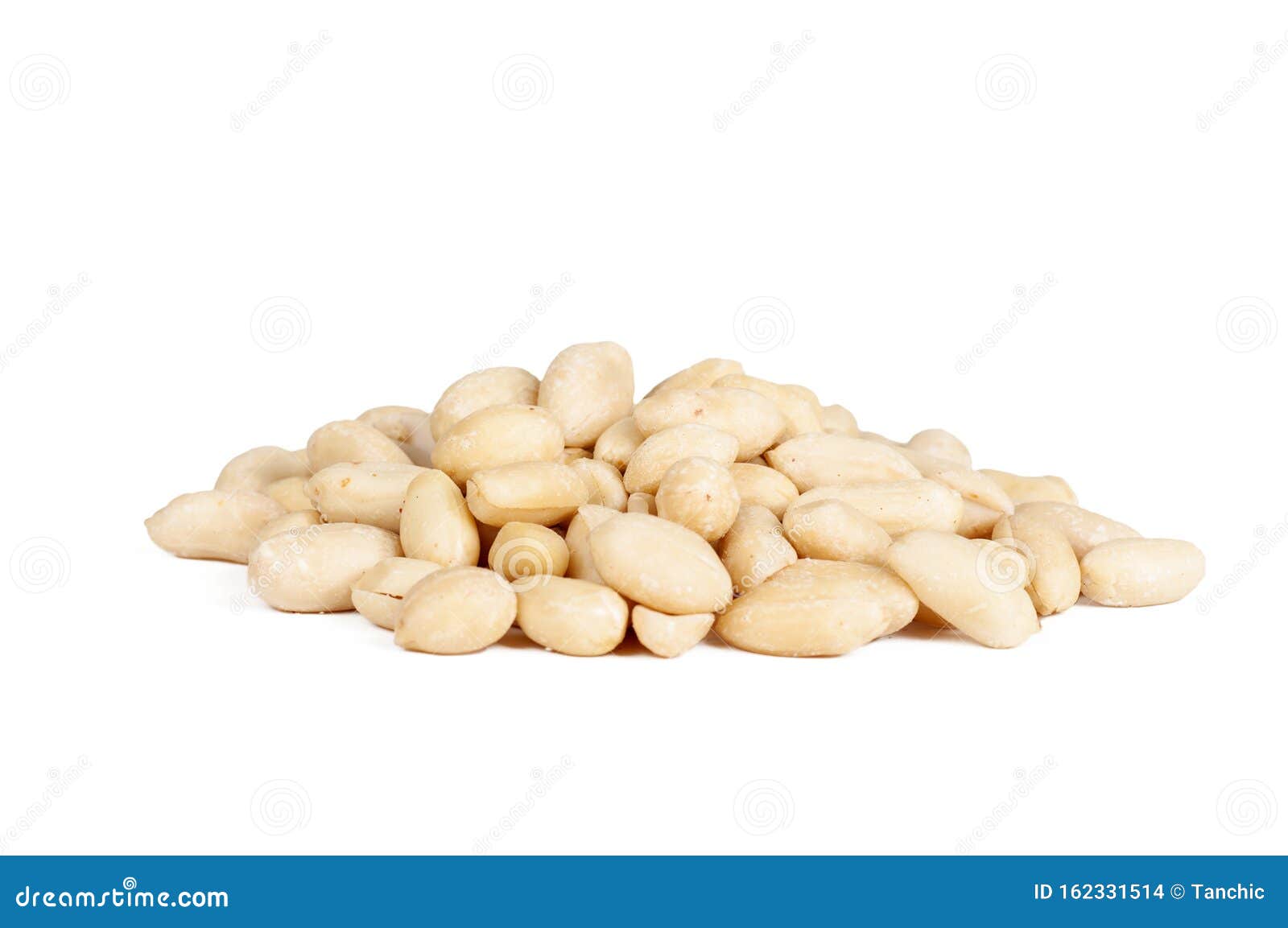 Raw Peeled Peanuts Heap Isolated on White Stock Photo - Image of seed ...