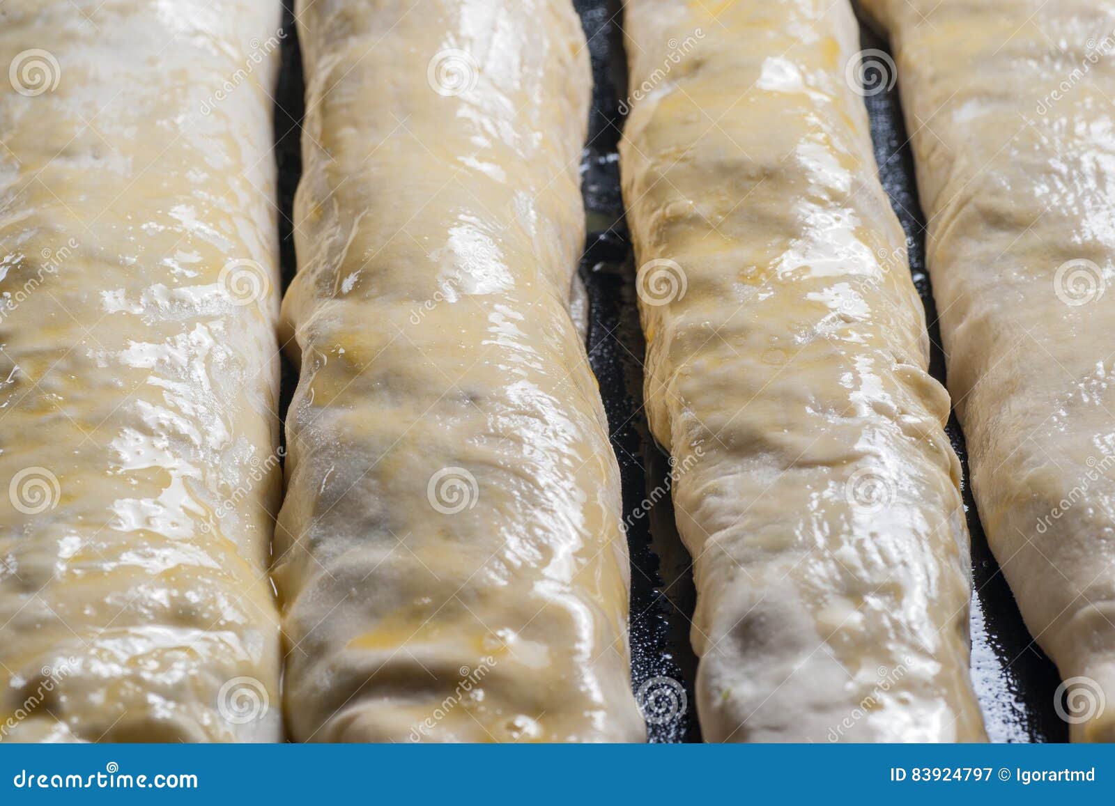 Raw pie on tray stock image. Image of closeup, diet, roll - 83924797