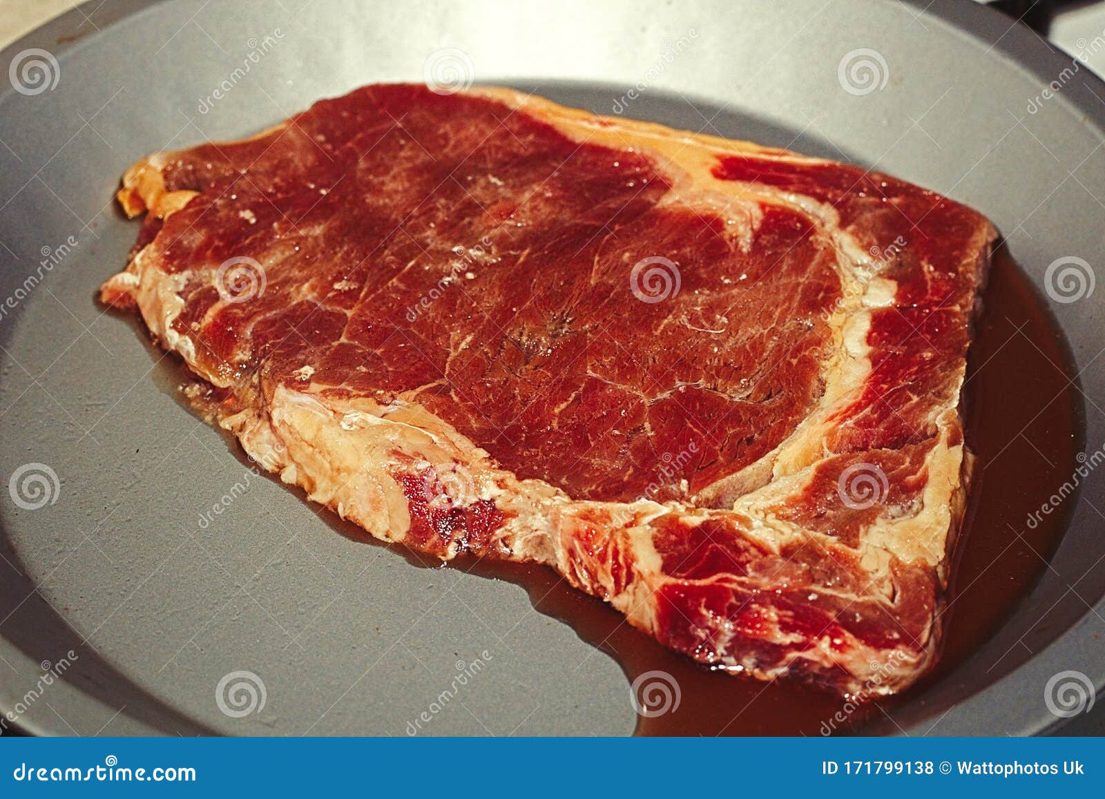 Raw Piece of Red Meat Steak Beef Up Close Stock Photo - Image of ...