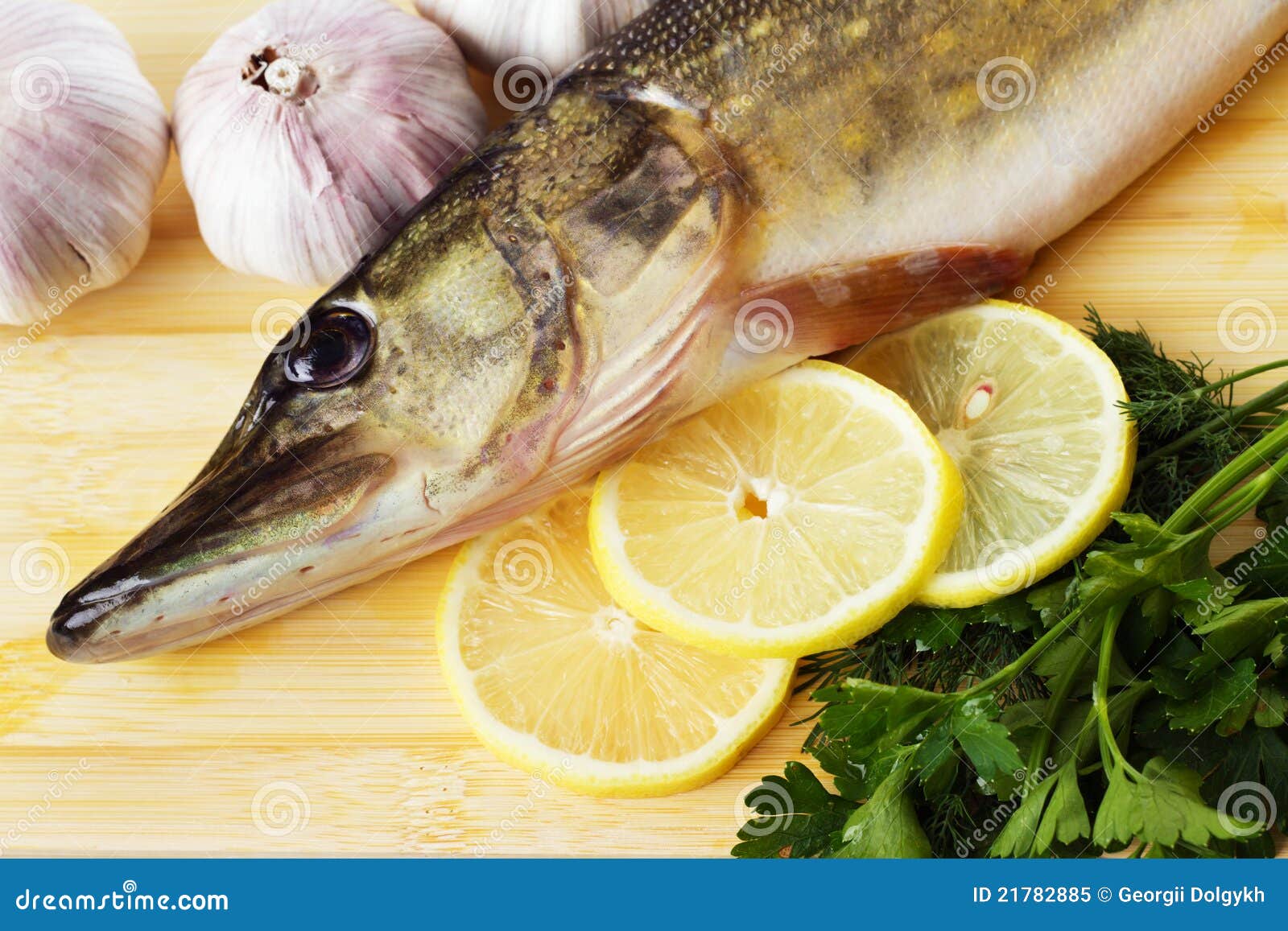 Raw Pike with Cooking Ingredients Stock Image - Image of ingredient ...