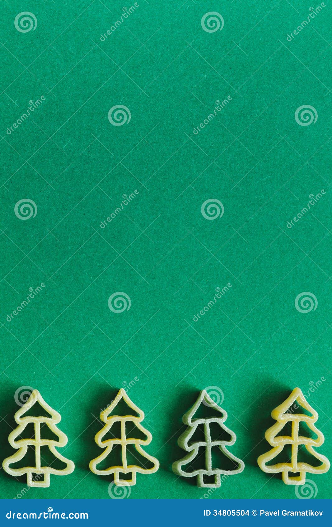 Raw Pine Tree Shaped Pasta. Stock Photo - Image of forest, ornate: 34805504