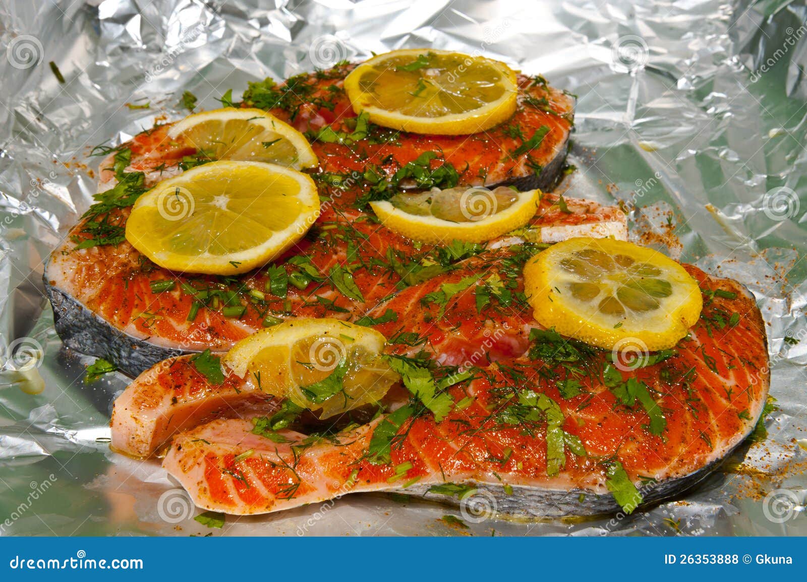 Raw Pink Salmon stock photo. Image of olive, meal, ingredient - 26353888