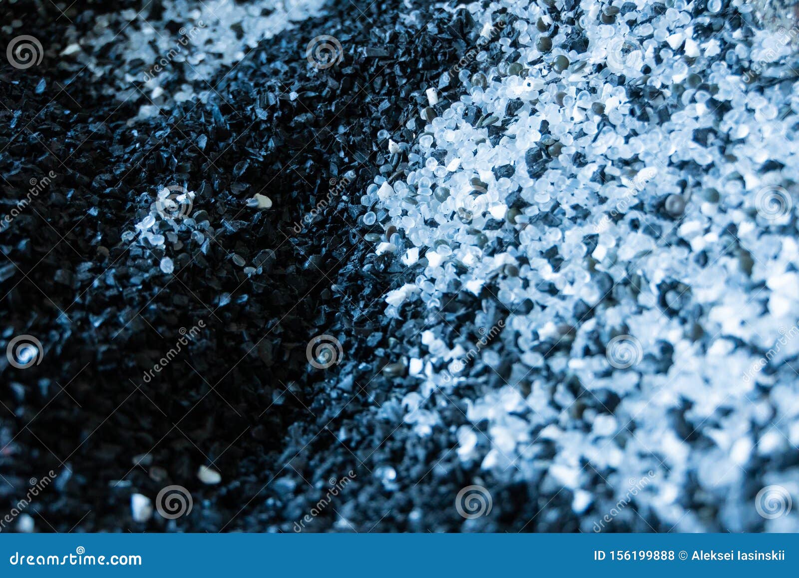 Raw Plastic Material White and Black Granules Stock Photo - Image of ...