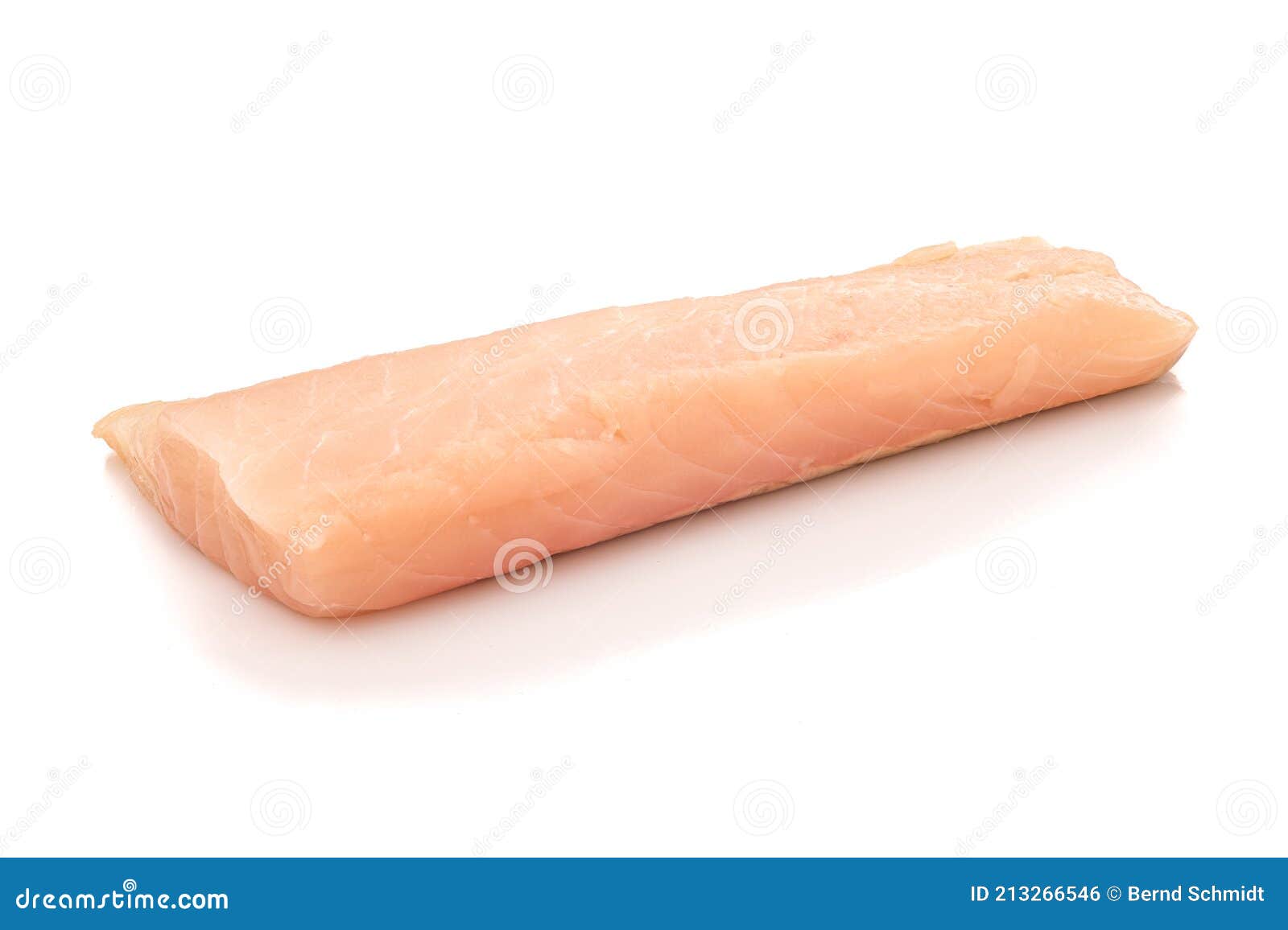 Raw Pollack Fish Loin White Isolated Stock Photo - Image of fillet ...